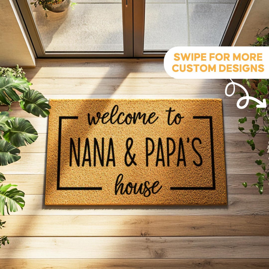 Nana & Papa's House Personalized Door Mat, Family Name Doormat, Welcome ...