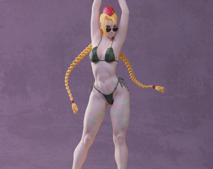 Street Fighter Cammy Bikini 3D Printer STL File - 3D Model - 3D Printing - Figure - Statue ...