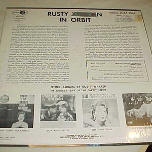 Rusty Warren - 33 LP Vinyl Record - in Orbit - Etsy