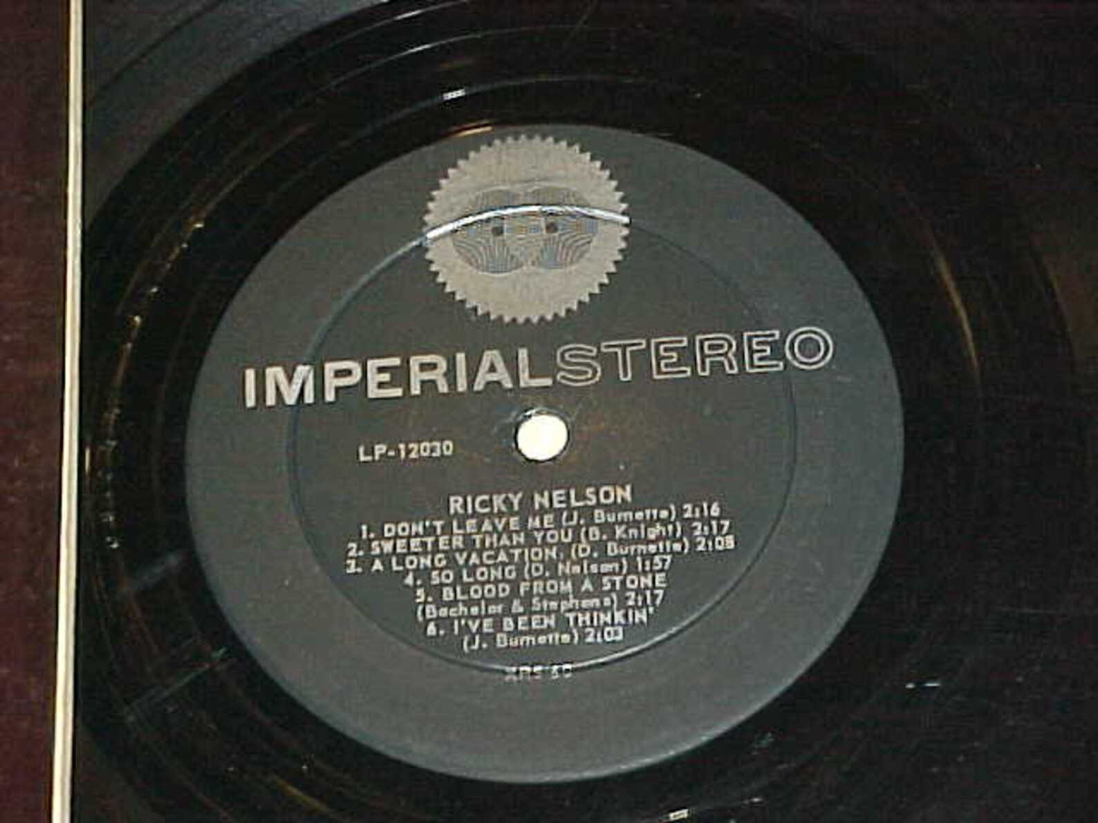 Ricky Nelson 33 Vinyl LP Album Songs by Ricky - Etsy