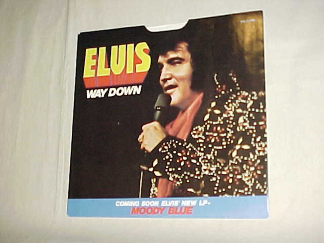 Elvis Presley 45 Vinyl Record Picture Sleeve Only Way Down Etsy