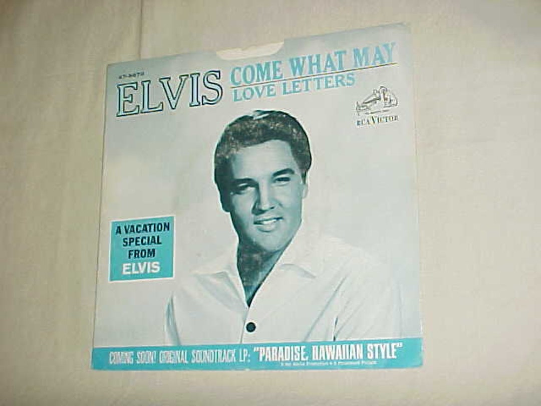 Elvis Presley 45 Vinyl Record Picture Sleeve Only Come What May Love