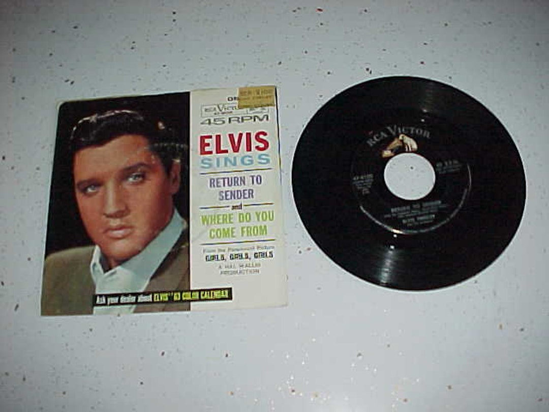 Elvis Presley 45 Vinyl Record And Picture Sleeve Return To Sender