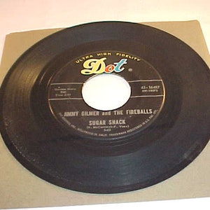 Jimmy Gilmer and the Fireballs - 45 Vinyl Record - Sugar Shack / My Heart is Free - Etsy