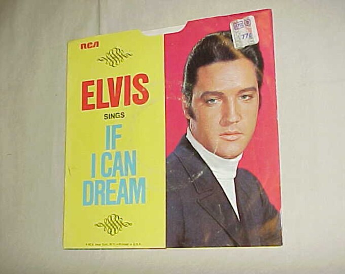 Elvis Presley 45 Vinyl Record Picture Sleeve Only If I Can Dream Edge