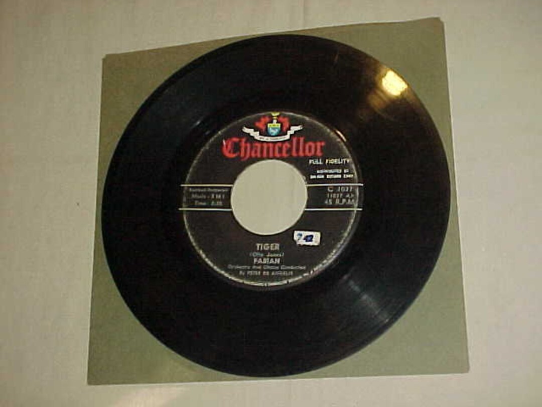 Fabian - 45 Vinyl Record - Tiger / Mighty Cold (to A Warm Warm Heart ...