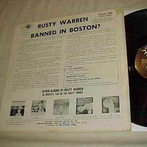 Rusty Warren - 33 LP Vinyl Record - Banned in Boston - Etsy