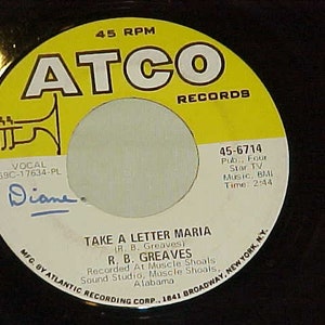 R.B. Greaves 45 Vinyl Record Take A Letter Maria / Big Bad City - Etsy