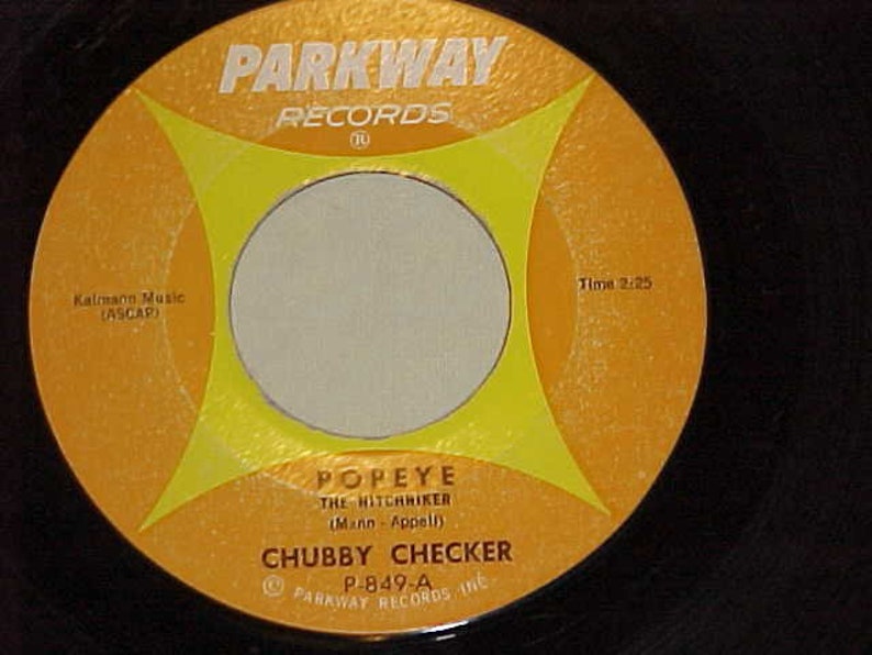 Chubby Checker 45 Vinyl Record Popeye the Hitchhiker / | Etsy