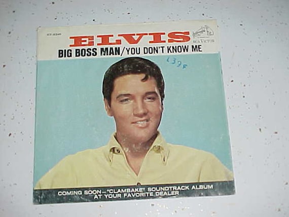 Elvis Presley 45 Vinyl Record Picture Sleeve Only Big Boss Etsy