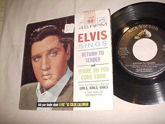 Elvis Presley 45 Vinyl Record And Picture Sleeve Return To Etsy
