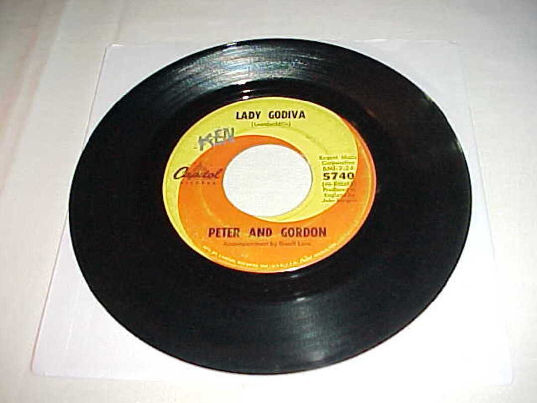 Peter and Gordon - 45 Vinyl Record - Lady Godiva / the Town I Live In ...