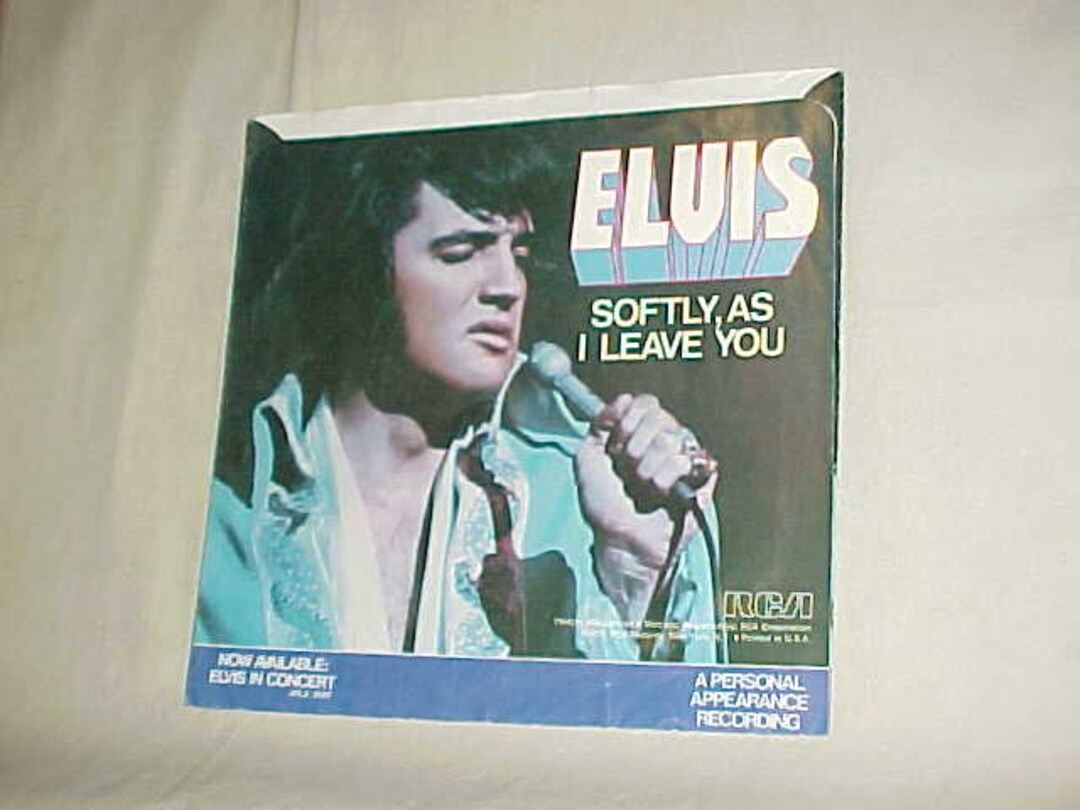 Elvis Presley 45 Vinyl Record Picture Sleeve Only Softly As I Leave