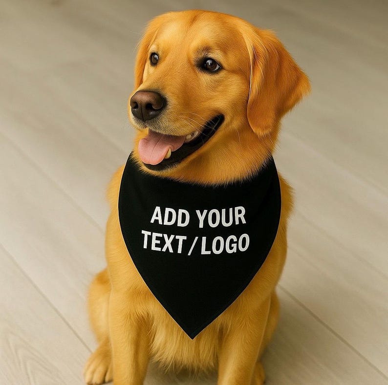 Personalized Dog Bandana: Over-the-collar Pet Scarf, Custom Name/logo ...