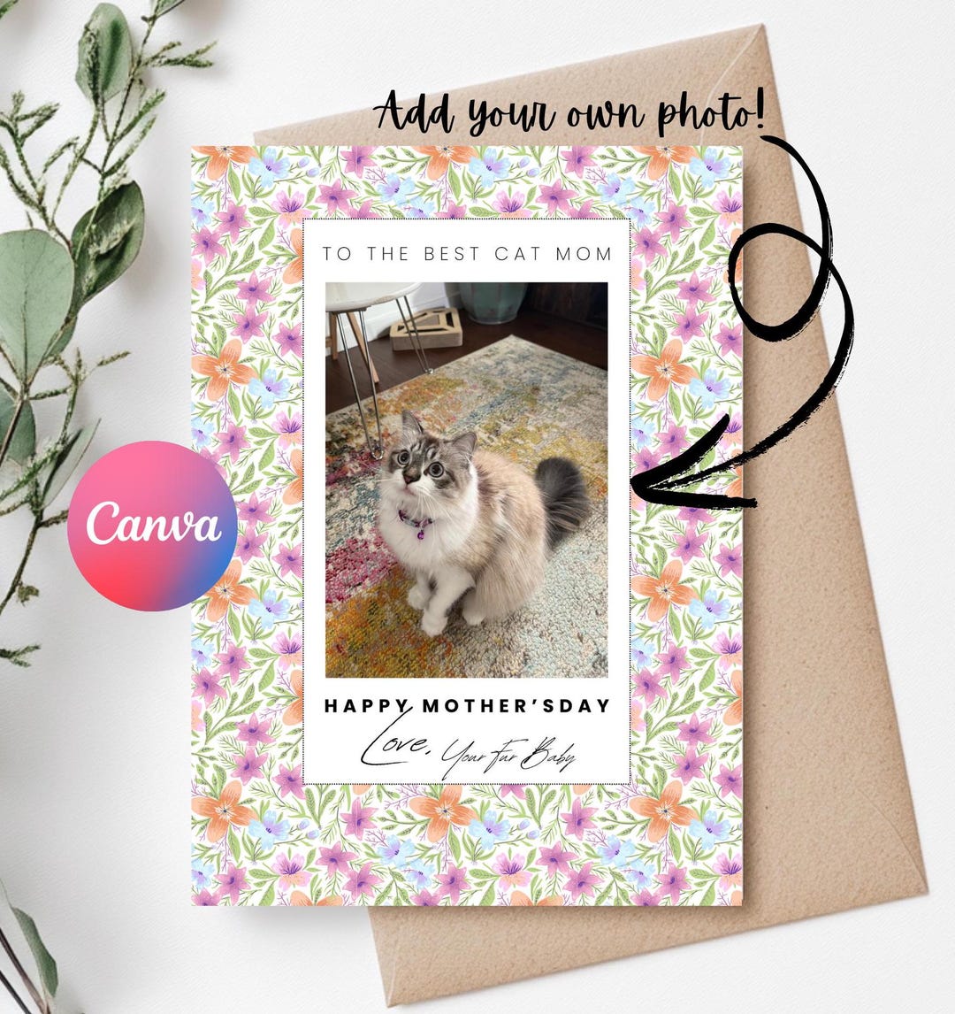 Cute Cat Mom Card, Mother's Day Card From the Cat, Pet Mum Keepsake ...