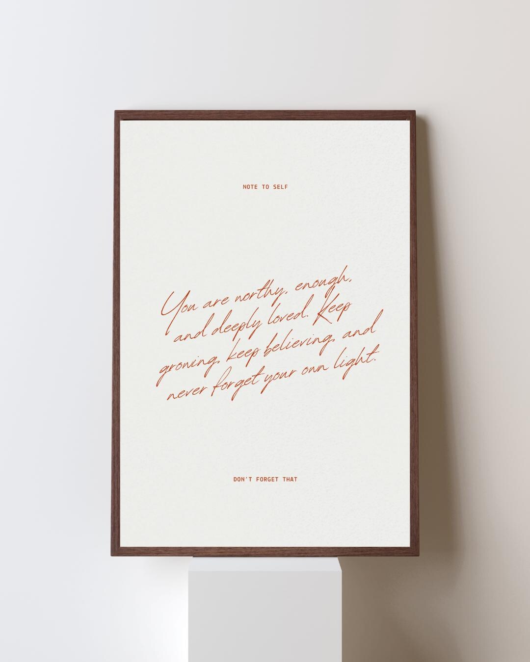 You Are Worthy Inspirational Printable Wall Art | Quote Print | Cursive ...