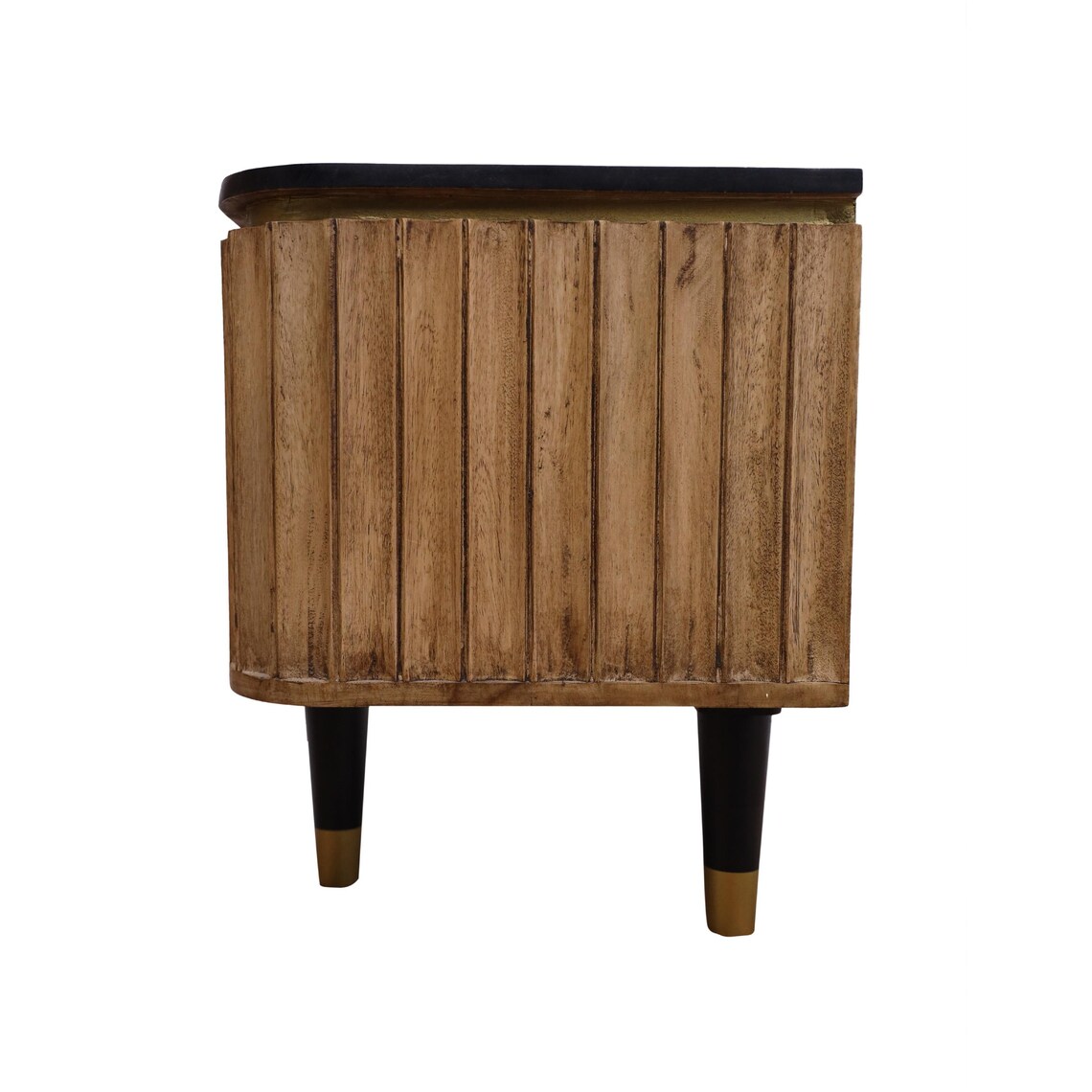 Flute Curved Media TV Cabinet, Mid-century Modern Wooden Media Unit, TV ...