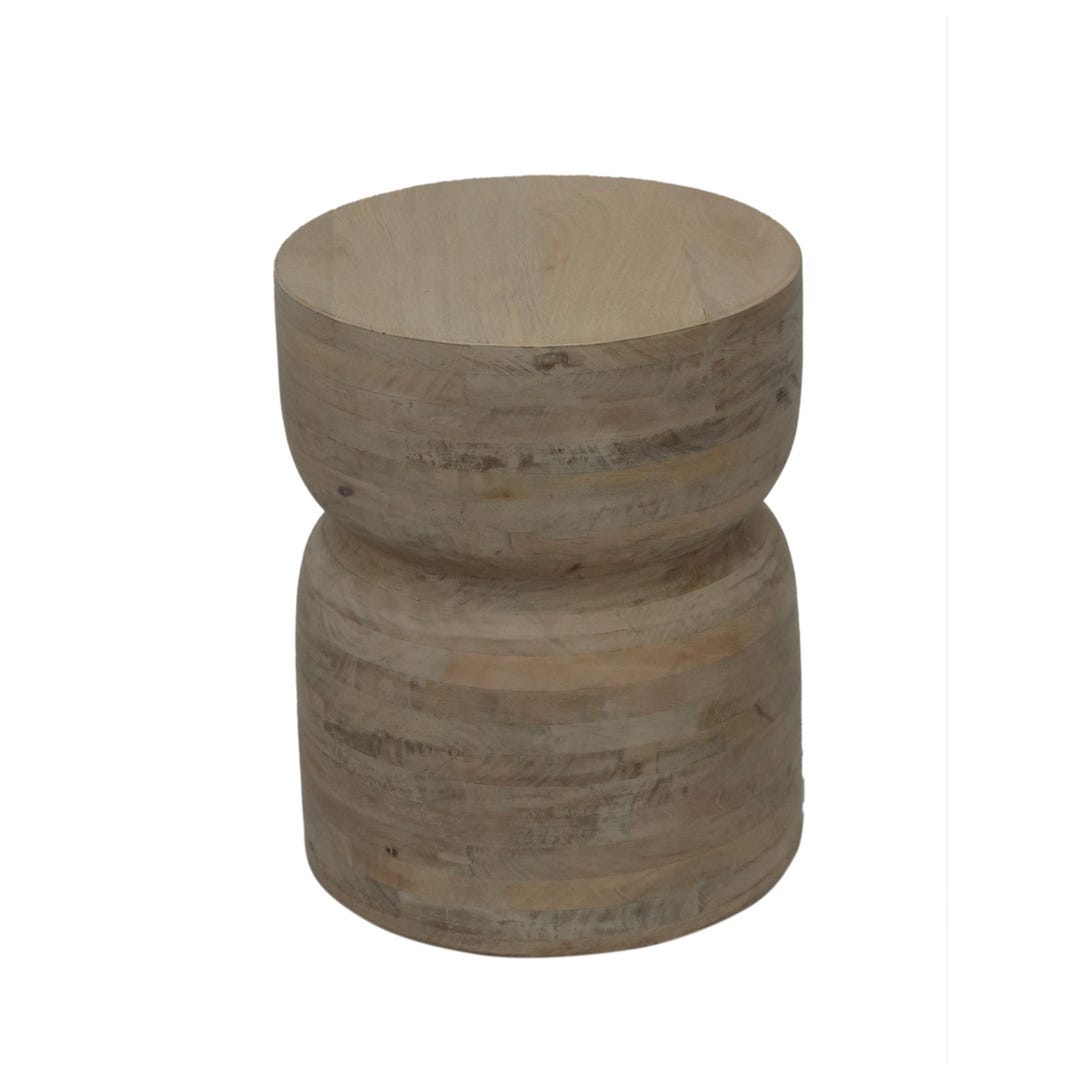 Round Drum Stool, Solid Small Stool, Mango Wood Stool Bedside Table ...