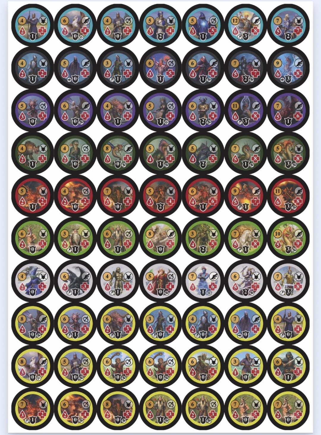 Units Tokens for Heroes of Might and Magic III: Board Game - Etsy