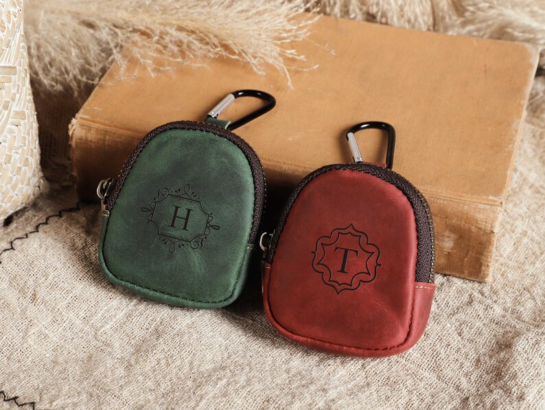 Personalized Leather Coin Pouch, Engraved Leather Pouch, Custom Zipper ...