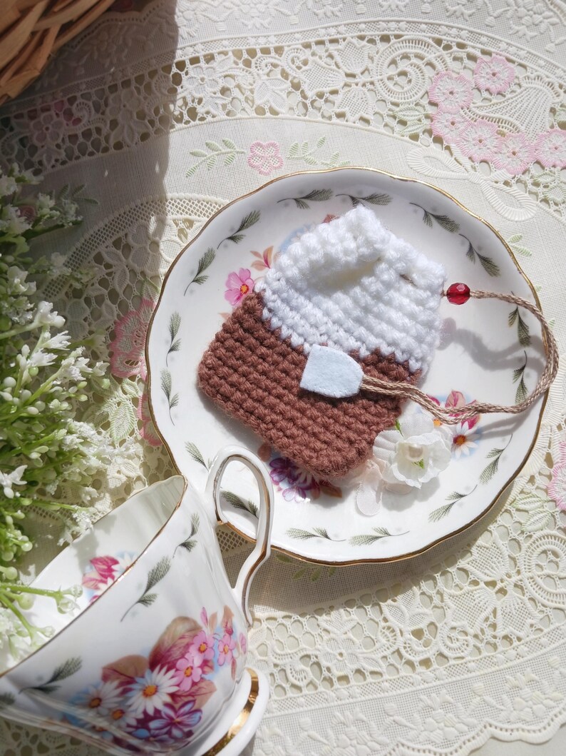 Crochet Tea Bag Drawstring Pouch | Trinket Cozy | Sachet - Etsy