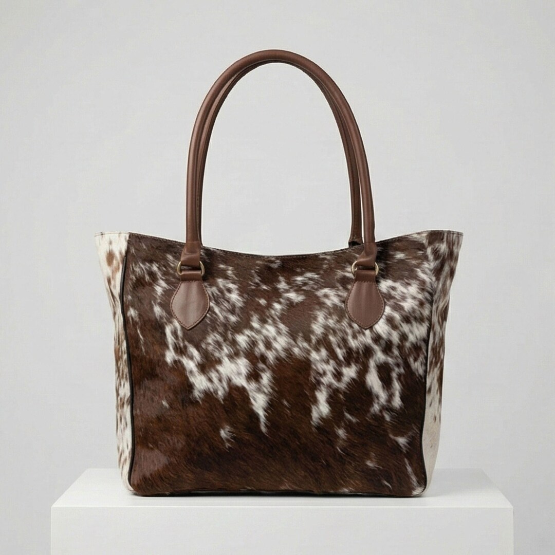 Cowhide Fur Tote Bag: Real Hair Cow Skin Print Western Purse - Etsy
