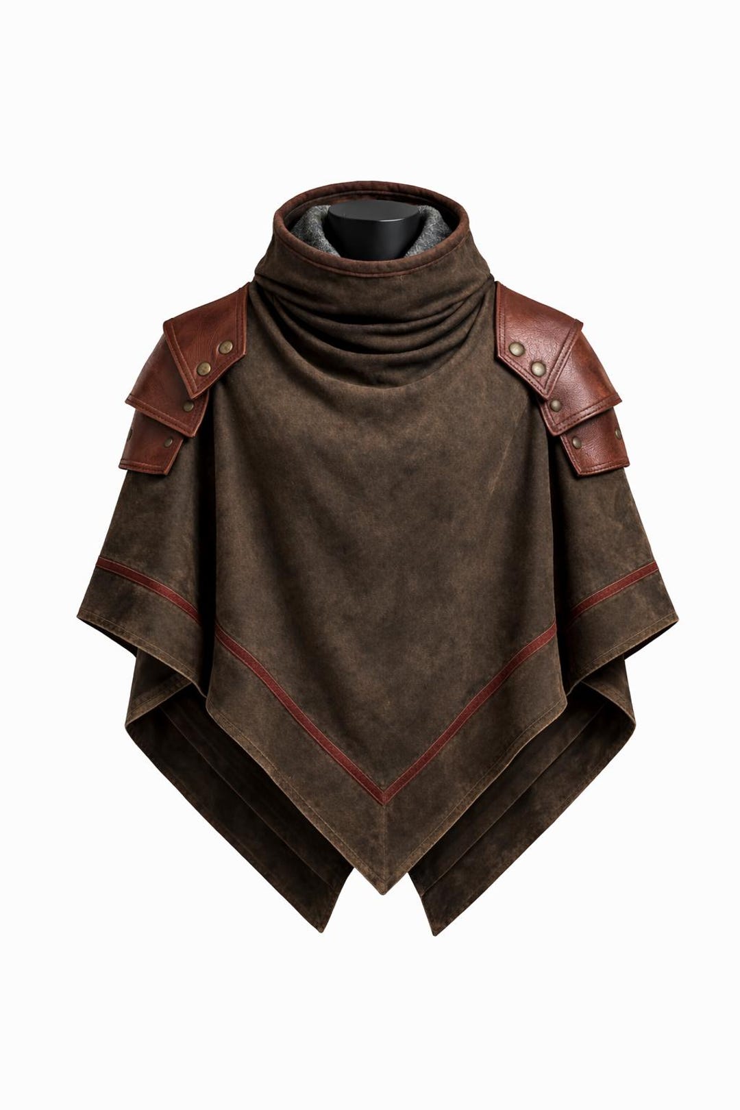 Handmade Leather & Cotton Tactical Poncho - Post-apocalyptic Wanderer ...