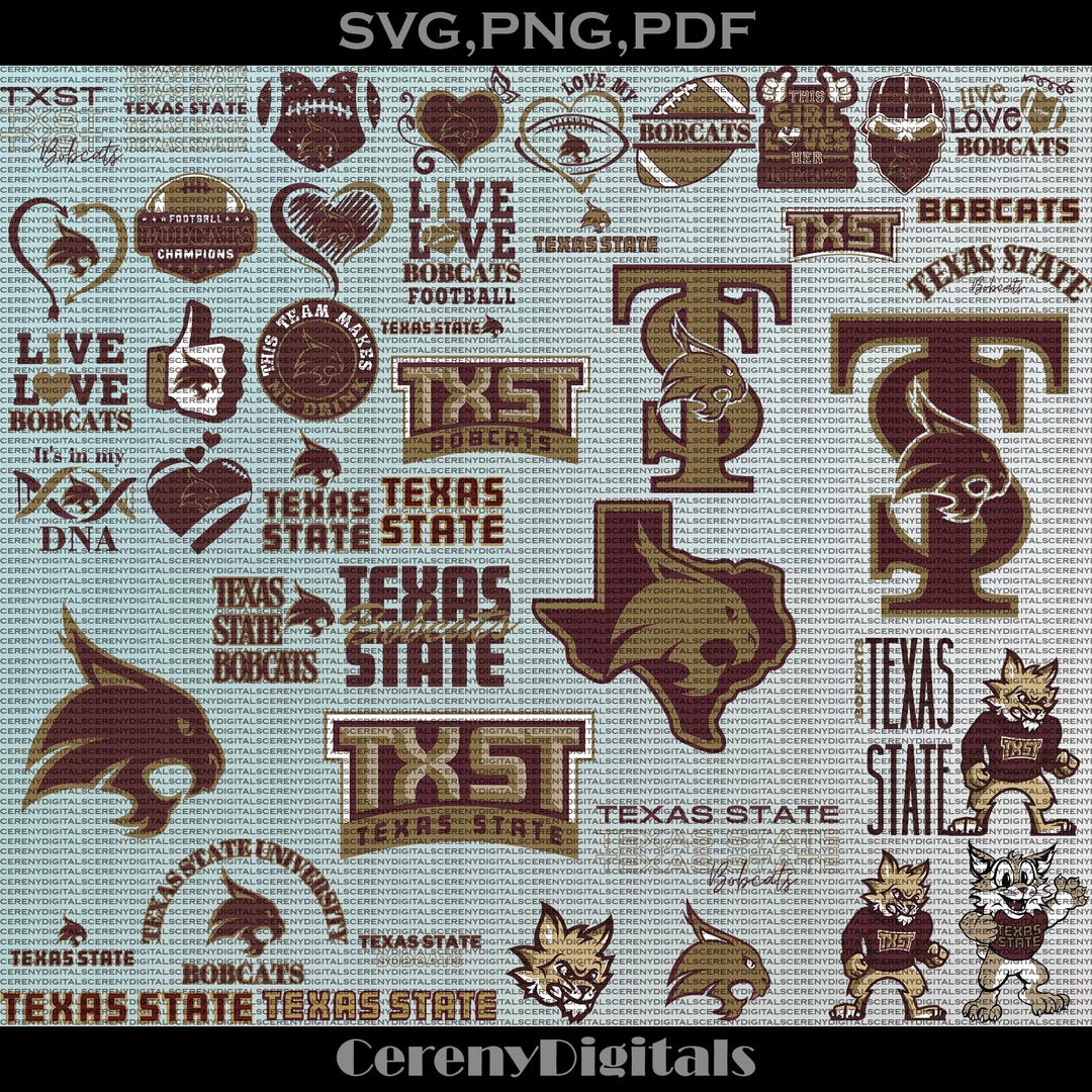 High Quality Texas State University SVG, Athletics, TXST, Bobcats SVG ...