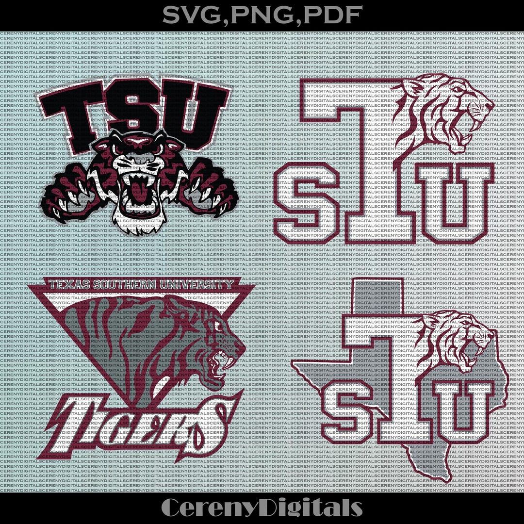 4+ Texas Southern College SVG, Athletics, Tigers SVG, University, STU ...