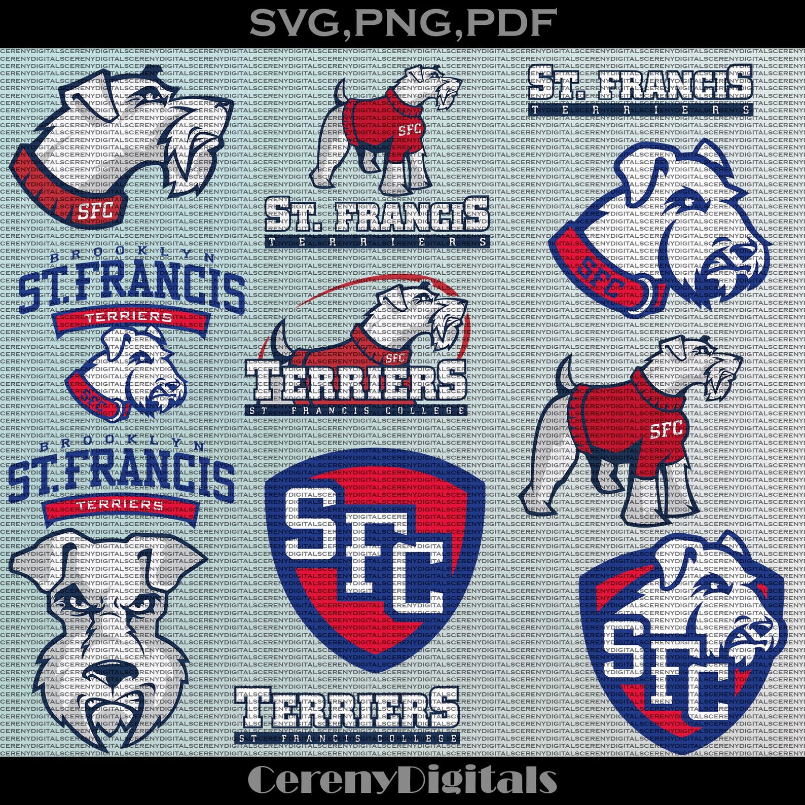 12+ High Quality St Francis College SVG, Athletics, Terriers SVG, SFC ...