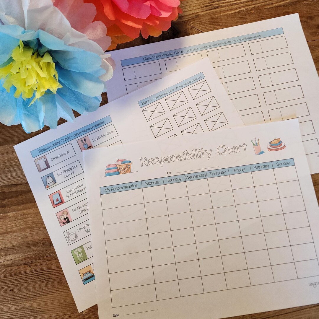 Responsibility Chart - Digital Printable PDF - Etsy