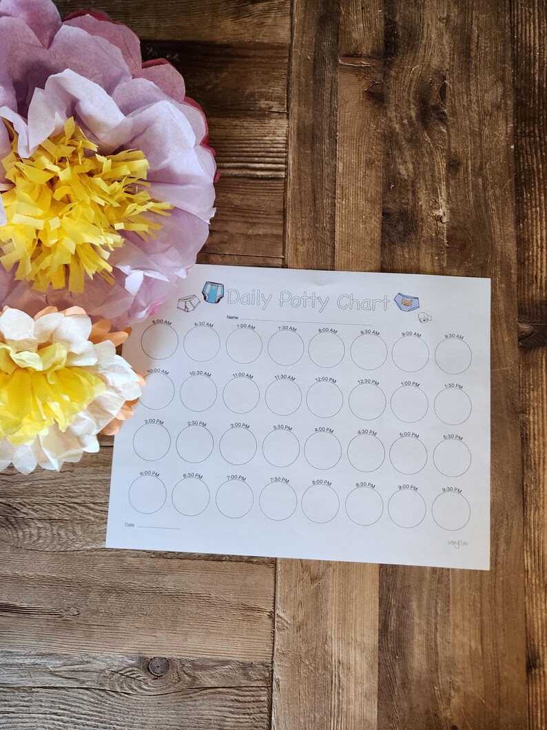 Printable Daily Potty Chart: Potty Training Reward Tracker (digital ...