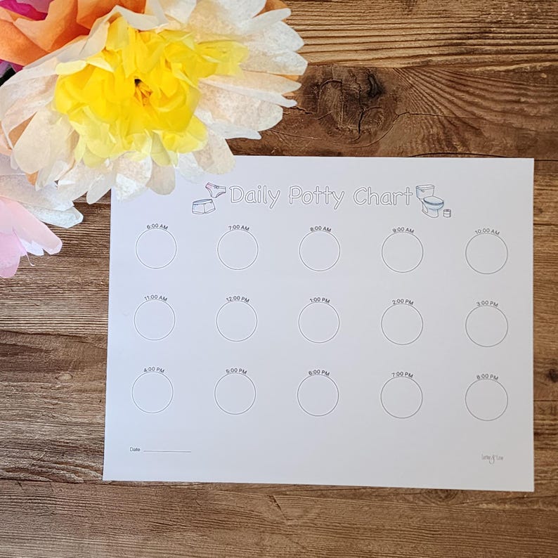 Printable Potty Chart, Potty Reward Chart, Potty Training Chart, Potty ...