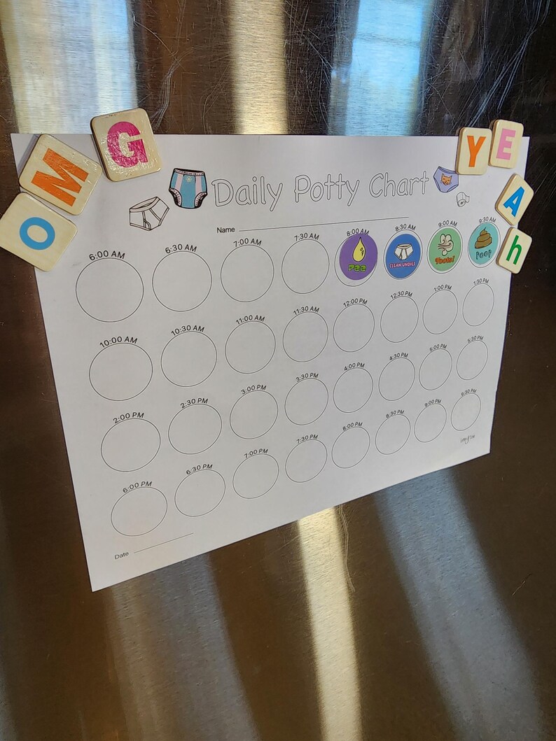 Printable Daily Potty Chart: Potty Training Reward Tracker (digital ...