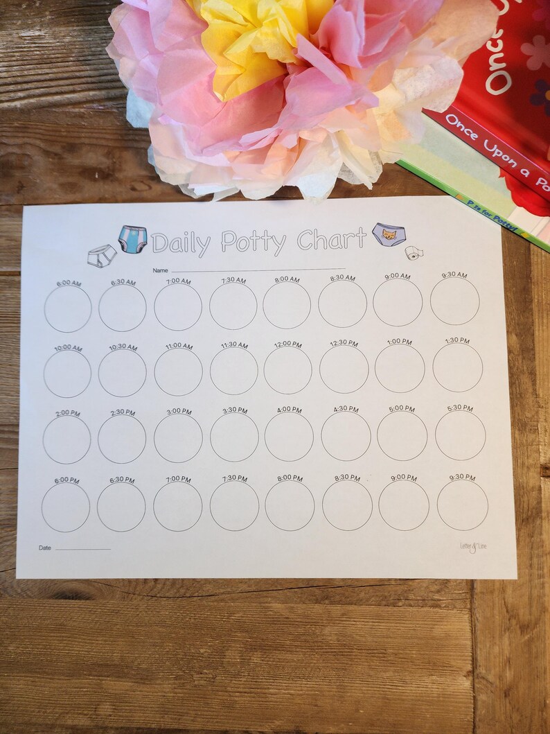 Printable Daily Potty Chart: Potty Training Reward Tracker (digital ...