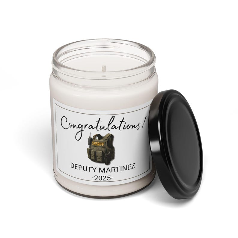 Custom Sheriff Deputy Congratulations Candle | Personalized Gift for ...
