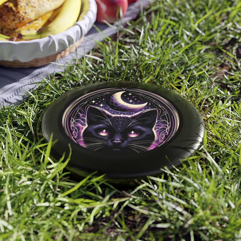 Black Cat Moon Frisbee, Fun Outdoor Toy, Perfect for Cat Lovers ...