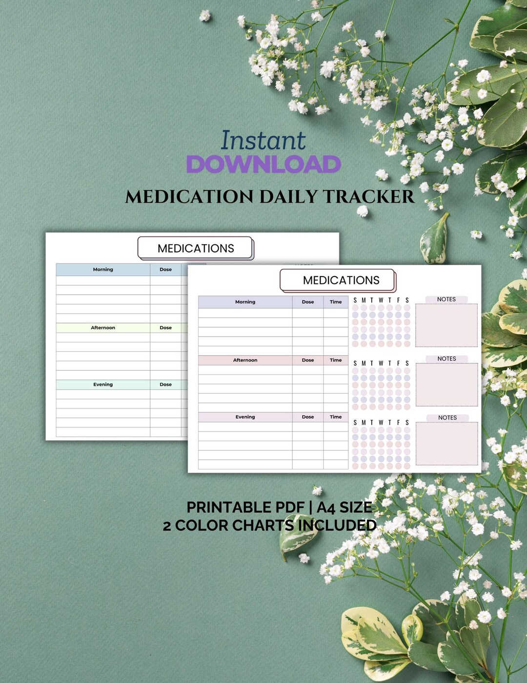 Medication Chart Tracker Printable | Weekly Medicine Schedule ...