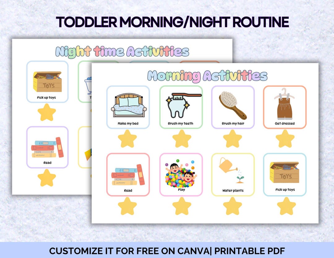 Editable Routine Chart for Toddlers | Printable | Toddler Daily Weekly ...