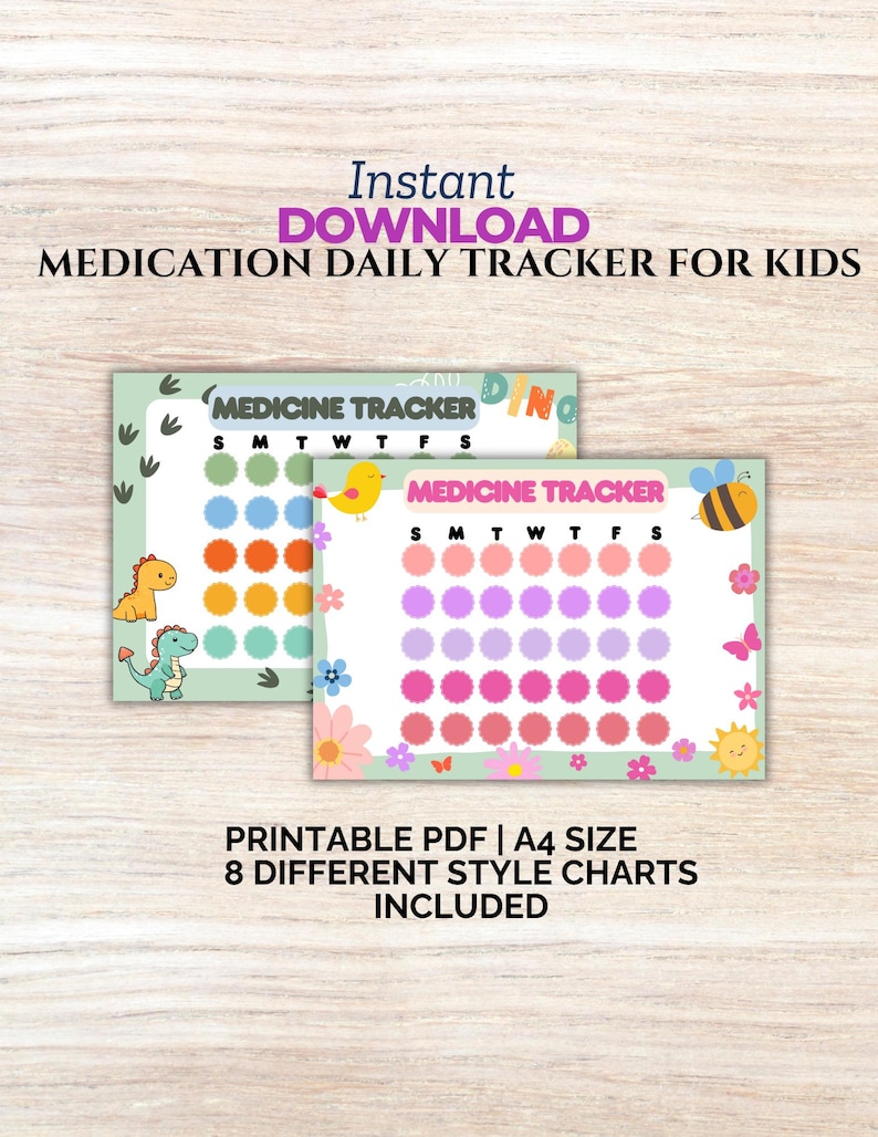Kids Medication Tracker Printable | Weekly Medicine Schedule (digital ...