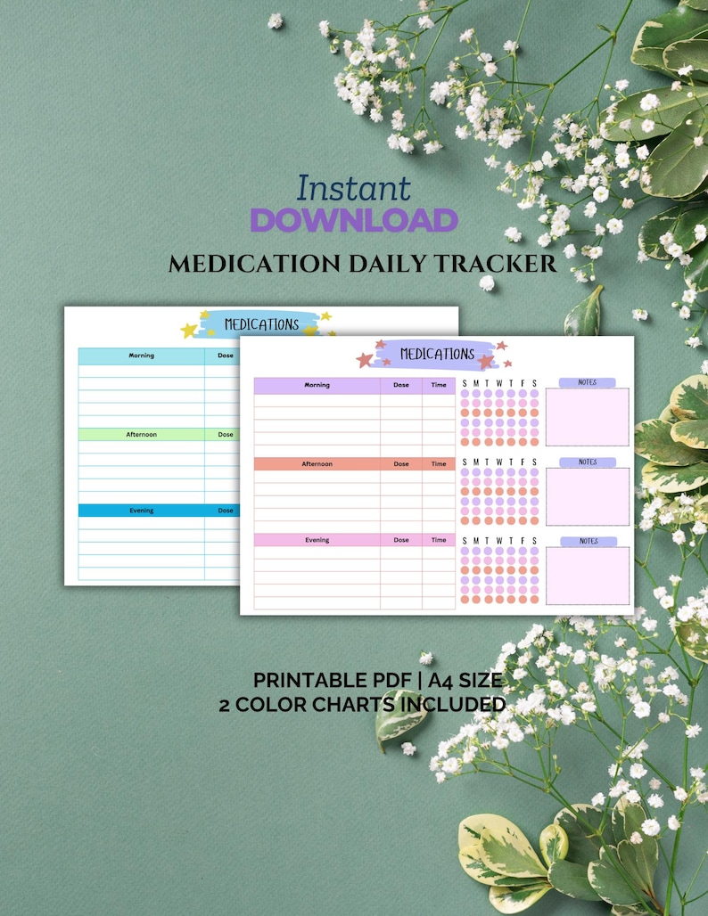 Medication Tracker Printable | Weekly Medicine Schedule | Medication ...
