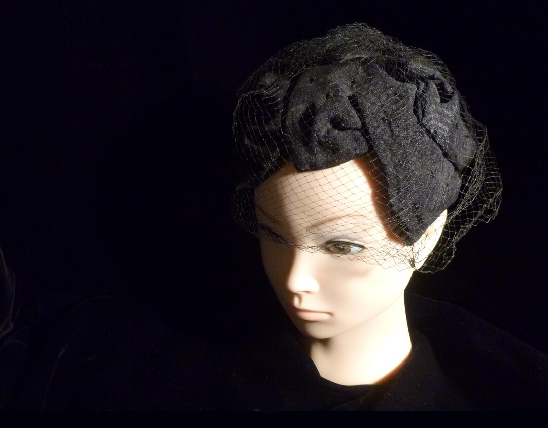Black Ribbon Crescent Hat - Etsy
