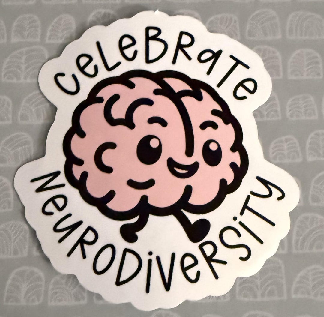 Celebrate Neurodiversity Happy Brain Vinyl Sticker, Approx. 2.5 X2.5 - Etsy