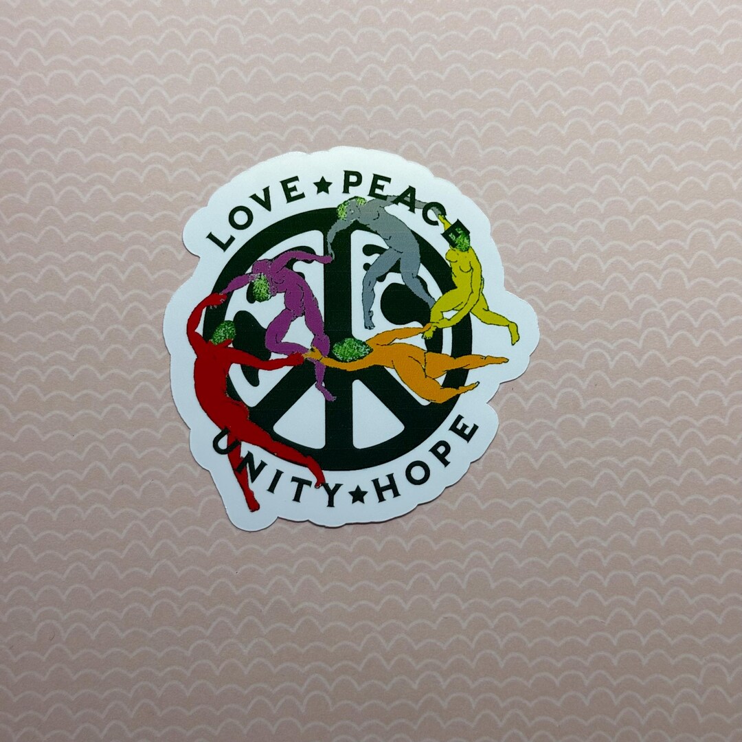 Love Peace Unity Hope Peace Sign Vinyl Sticker 2.5" X 2.5" - Etsy