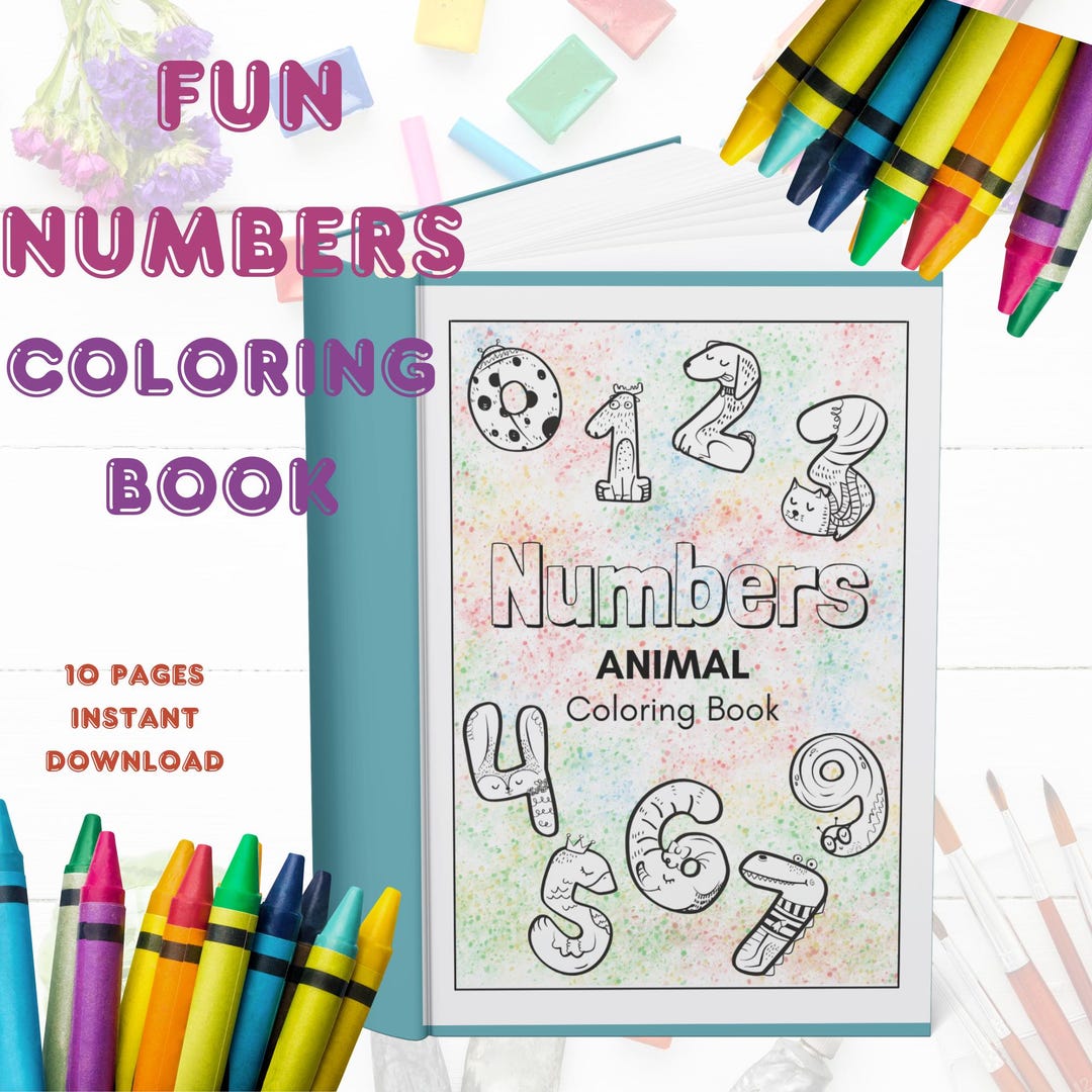 Fun Numbers Coloring Book - Etsy