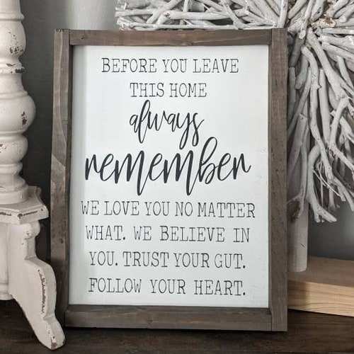 Before You Leave This Home Always Remember Sign Farmhouse | Etsy