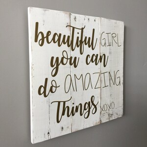 Nursery Sign, Girls Room Sign, Beautiful Girl Sign, Rustic Girl Nursery ...