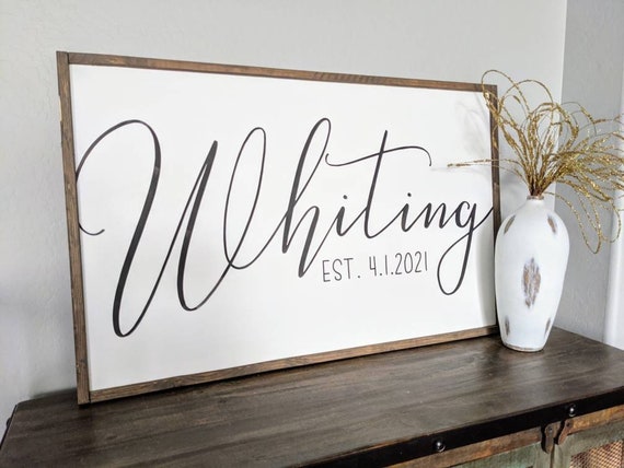 Est Sign Personalized Family Sign Last Name Sign Wedding | Etsy