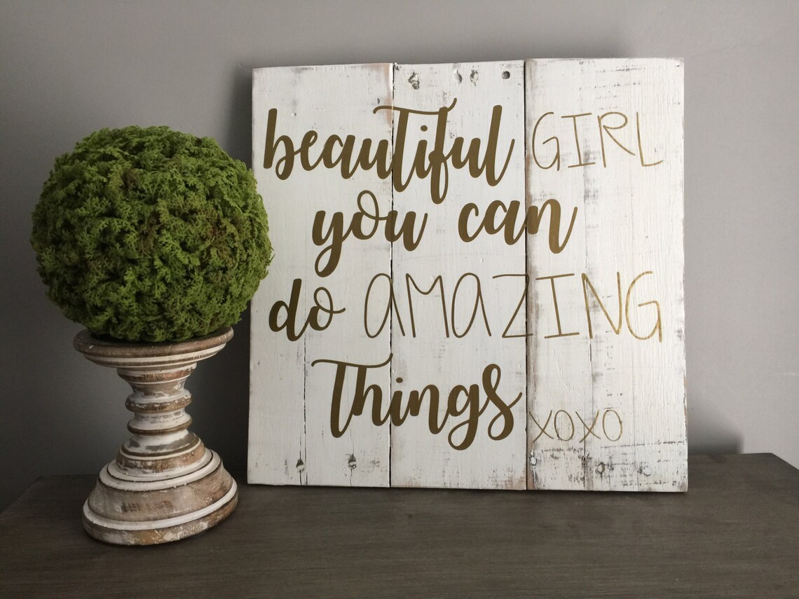 Nursery Sign Girls Room Sign Beautiful Girl Sign Rustic - Etsy