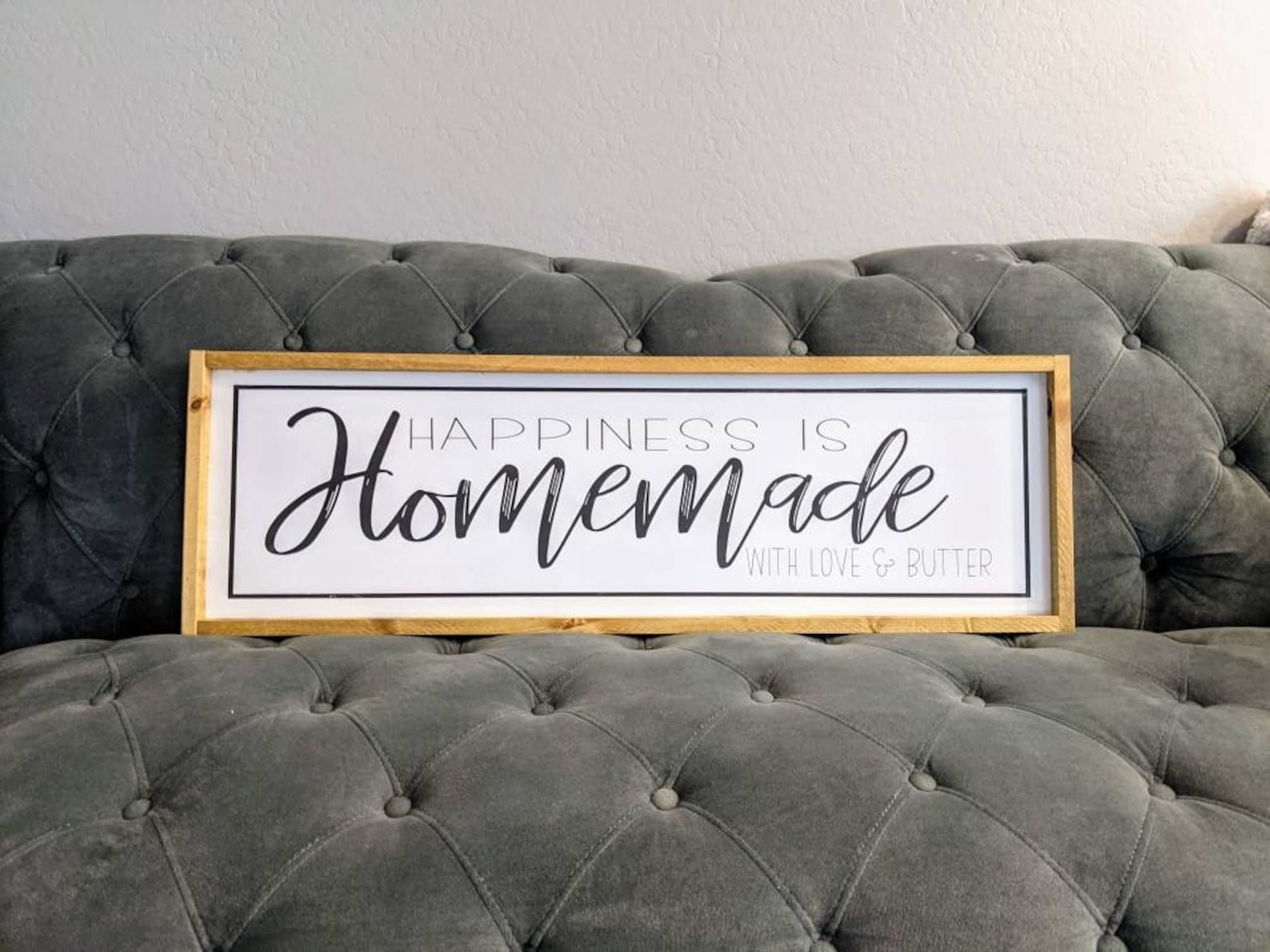 Happiness is homemade with love and butter wood signs home | Etsy
